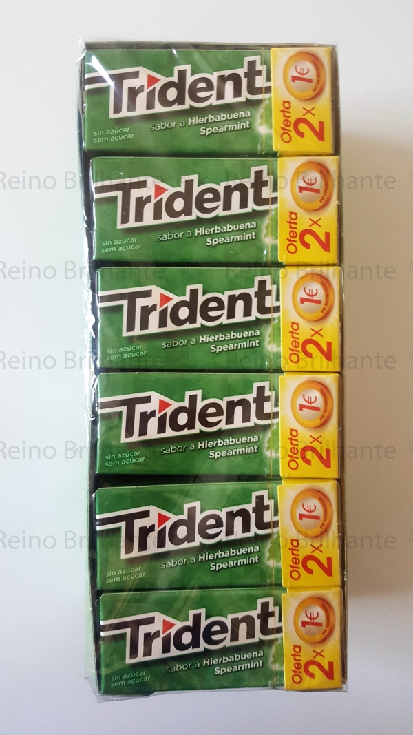 Reino Brilhante - Past. Trid. Spearmint (verde) 2x1Euro Cx.24 - Trident ...