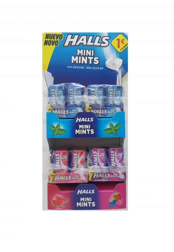 Reino Brilhante - Expositor Halls Mini Mints 48 Pcs DESCONTINUADO ...