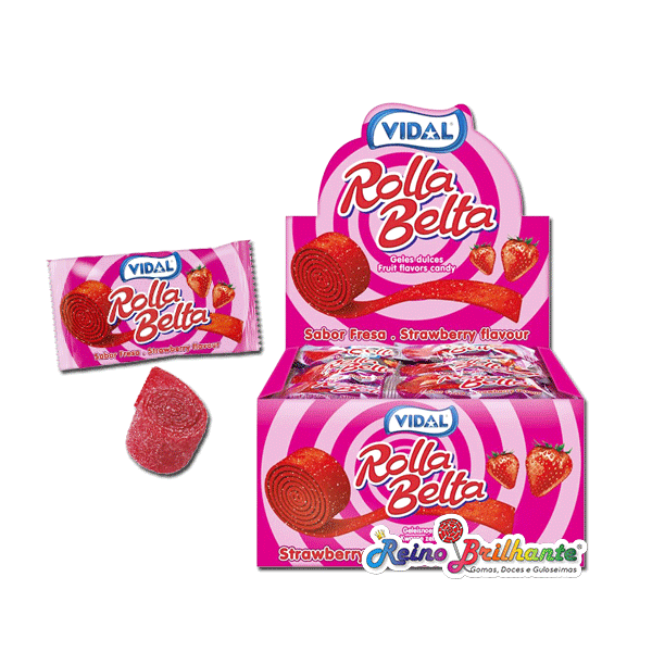 Reino Brilhante - Rolla Belta Morango Cx. 24 un - Embaladas - Gomas